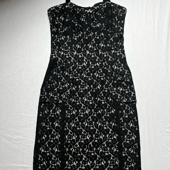 Express | Dresses | Express Black And Cream Midi Lace Dress Never Worn ...